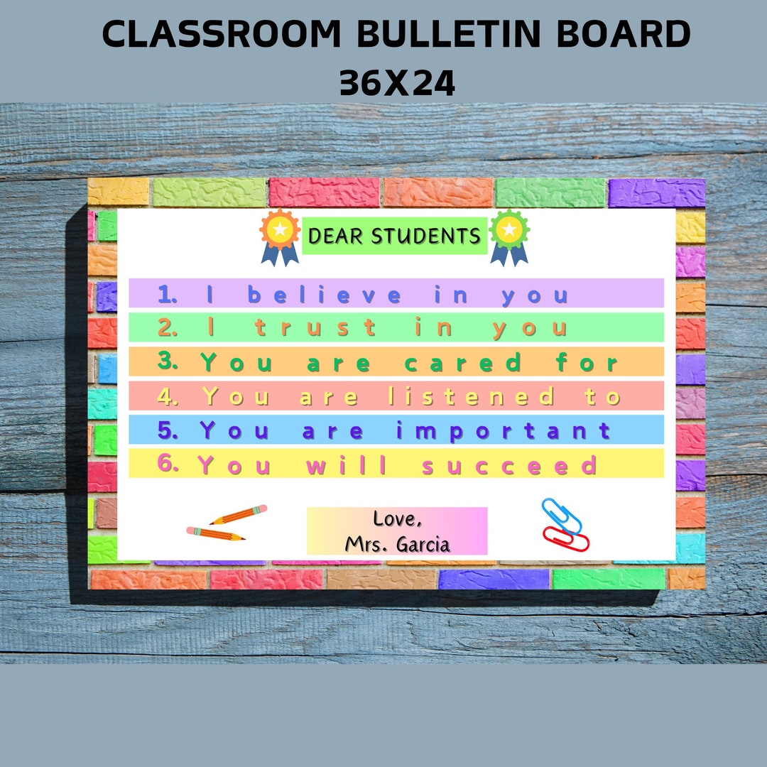 Classroom Bulletin Board, Classroom Poster, Personalized Bulletin Board ...