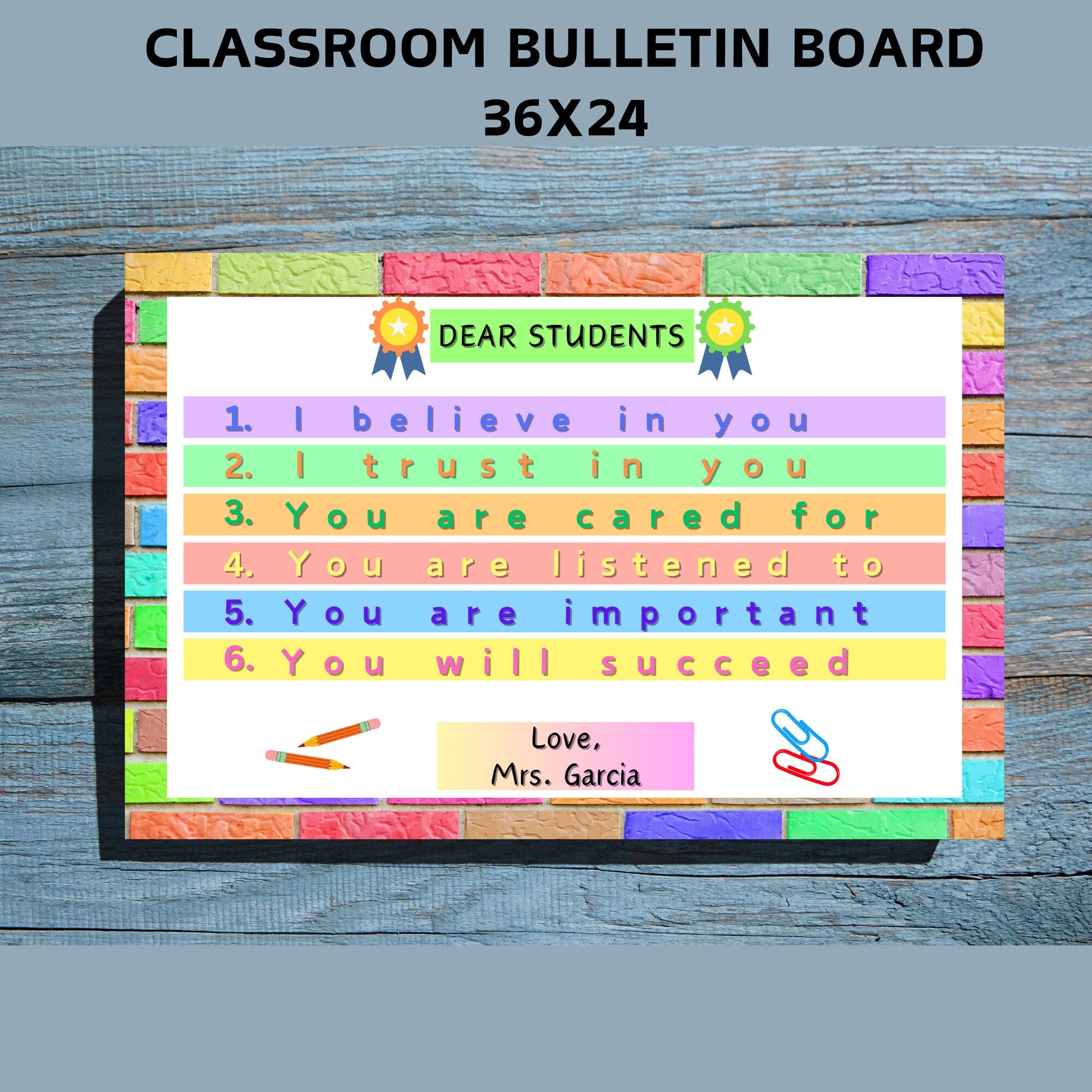 Classroom Bulletin Board, Classroom Poster, Personalized Bulletin Board ...