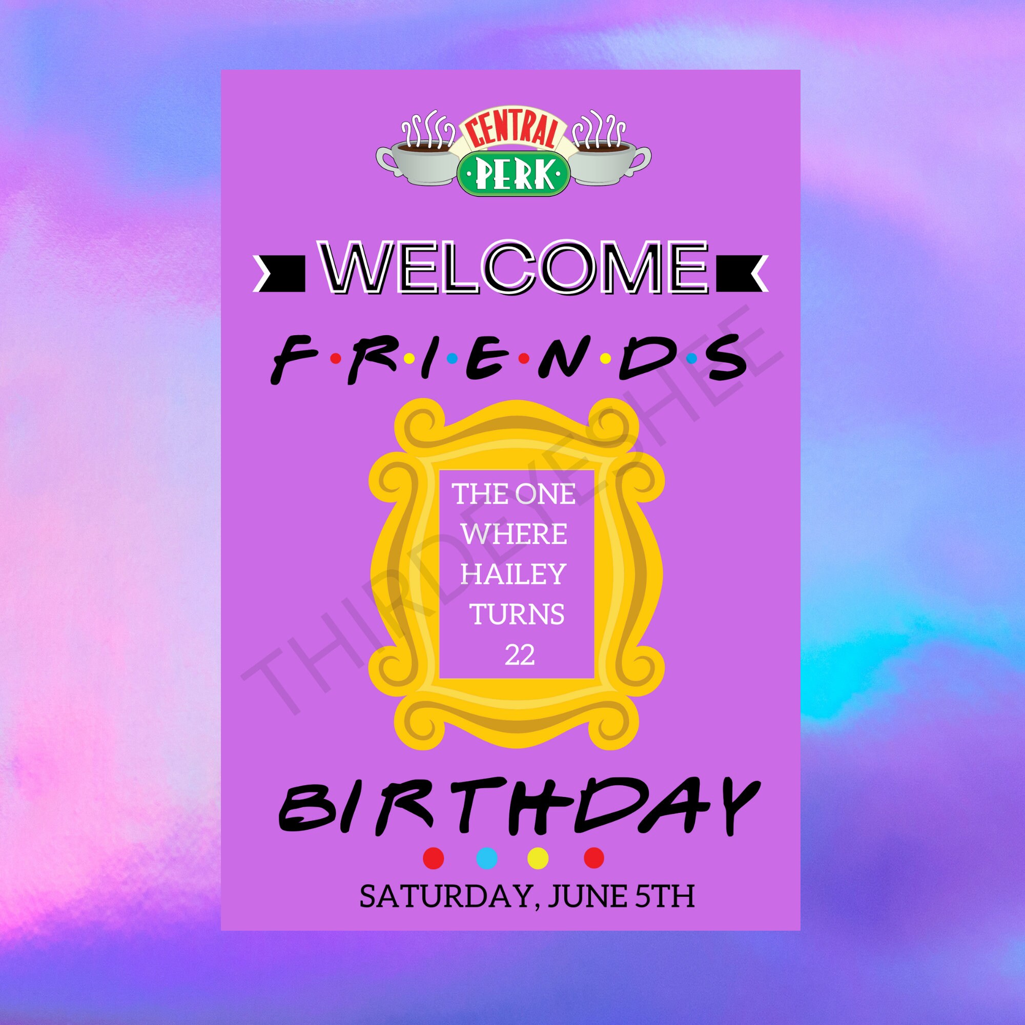 Friends Welcome Signs, Editable Friends Birthday Welcome Signs, Friends ...