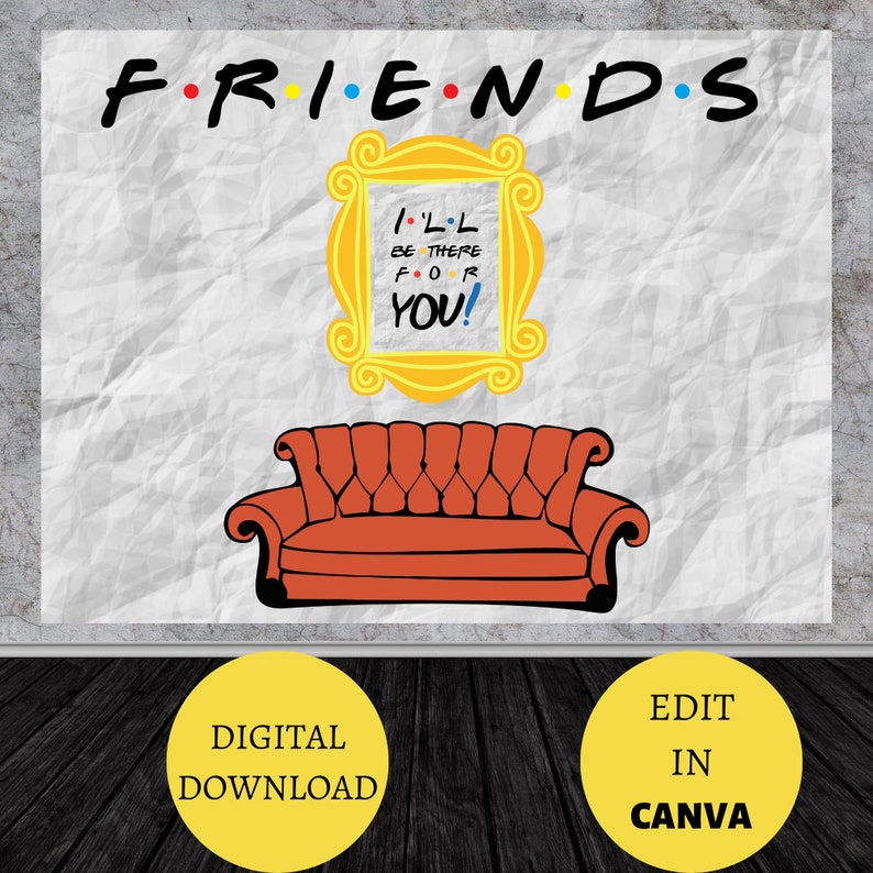 Editable Friends Backdrop, Personalized Friends Theme Party, Instant ...
