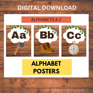 Camp Themed Classroom Bundle, Alphabet Posters, Numbers Posters, Shapes ...