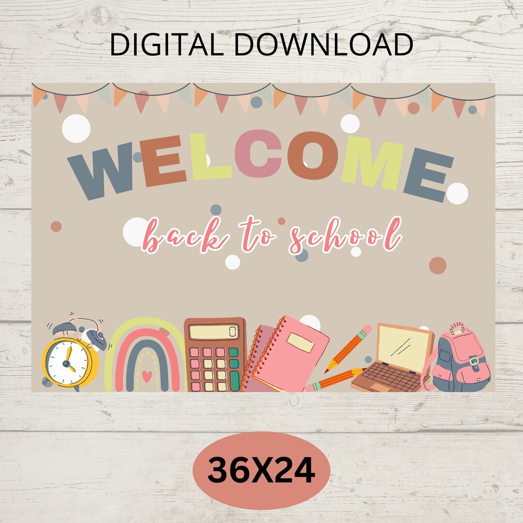 Back to School Welcome Sign, Classroom Poster, Boho Theme, Classroom ...