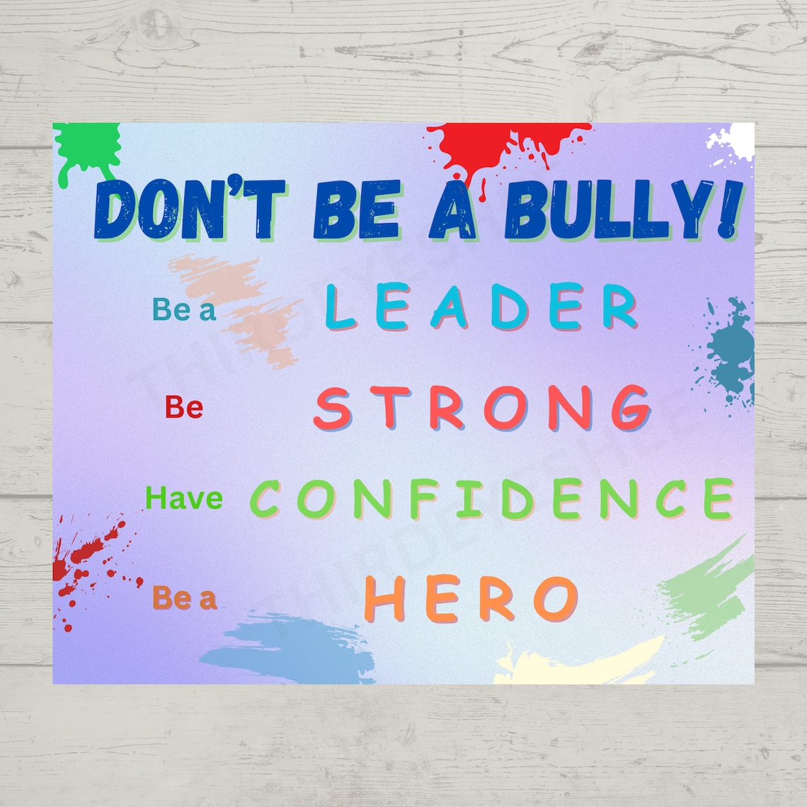 Anti Bully Bulletin Board, Classroom Poster, Don't Be a Bully Board ...