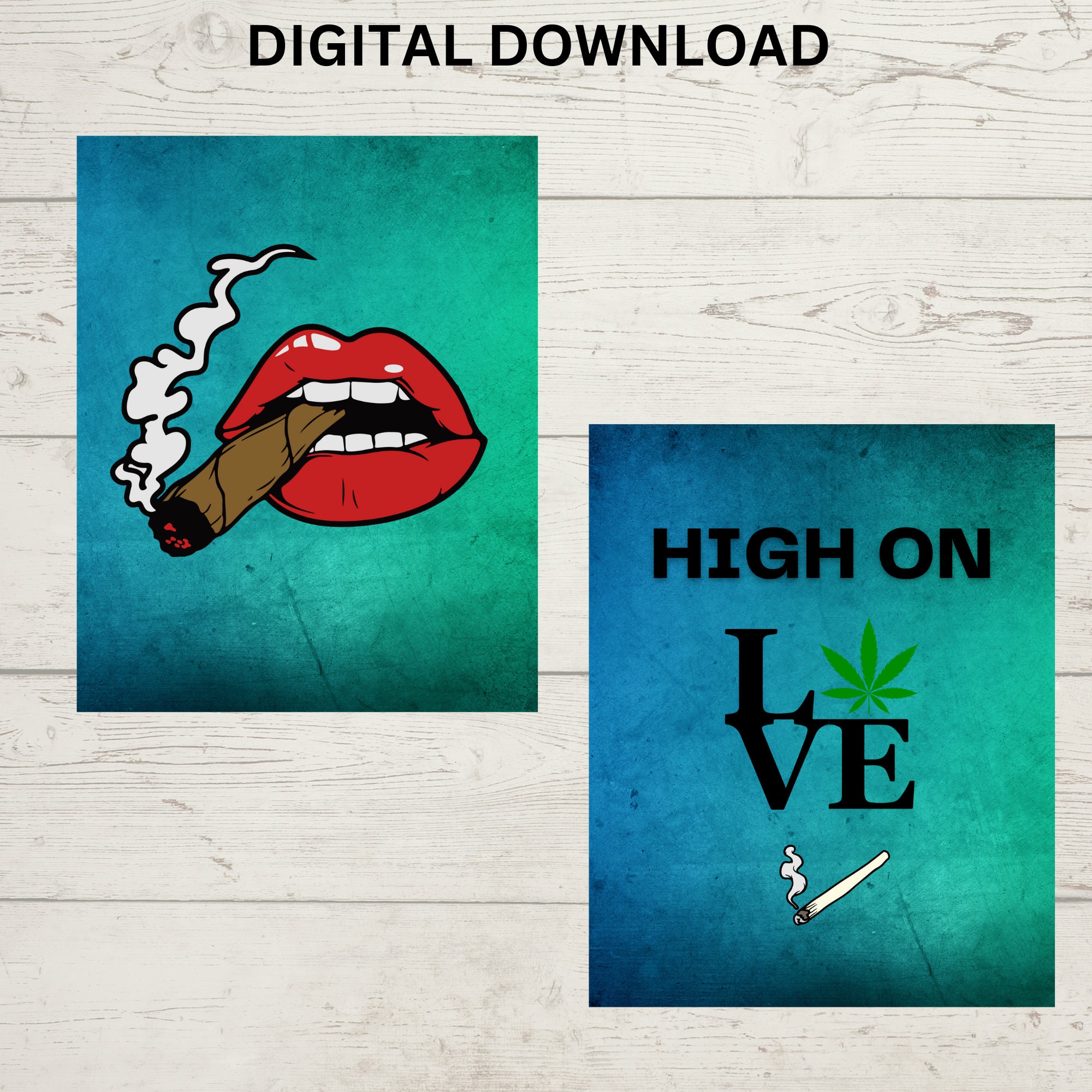 Weed Poster Bundle Set, 420 Birthday Posters, Wall Prints, Cannabis ...