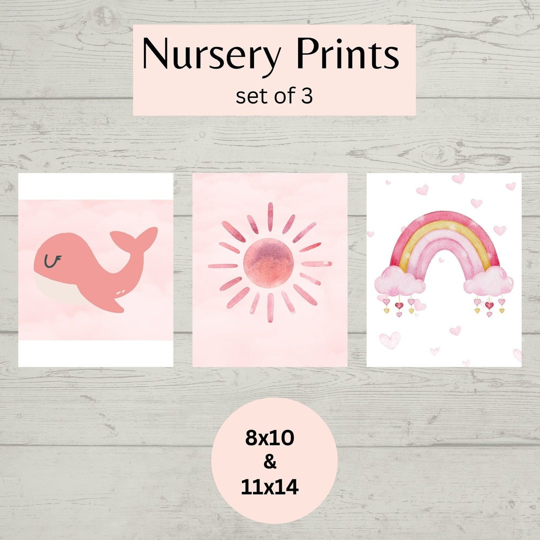 Nursery Room Printable, Pink Girl Room, Nursery Wall Decor, Nursery ...
