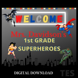 Editable Classroom Superhero Welcome Poster, Superhero Bulletin ...