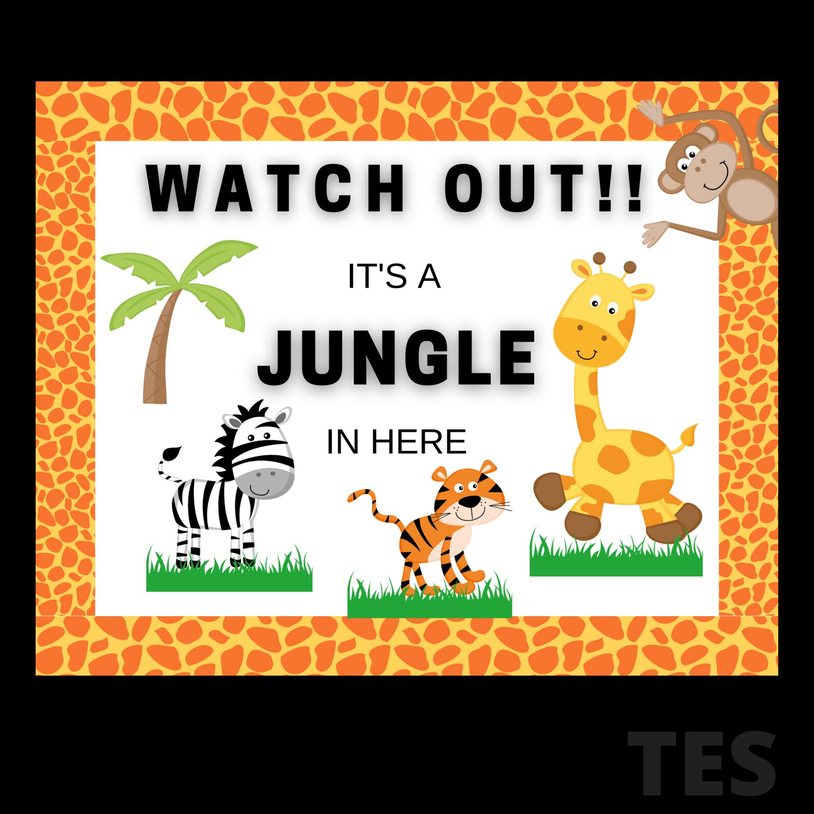 Printable Classroom Decor, Animal Print, Jungle Classroom Theme, Jungle ...
