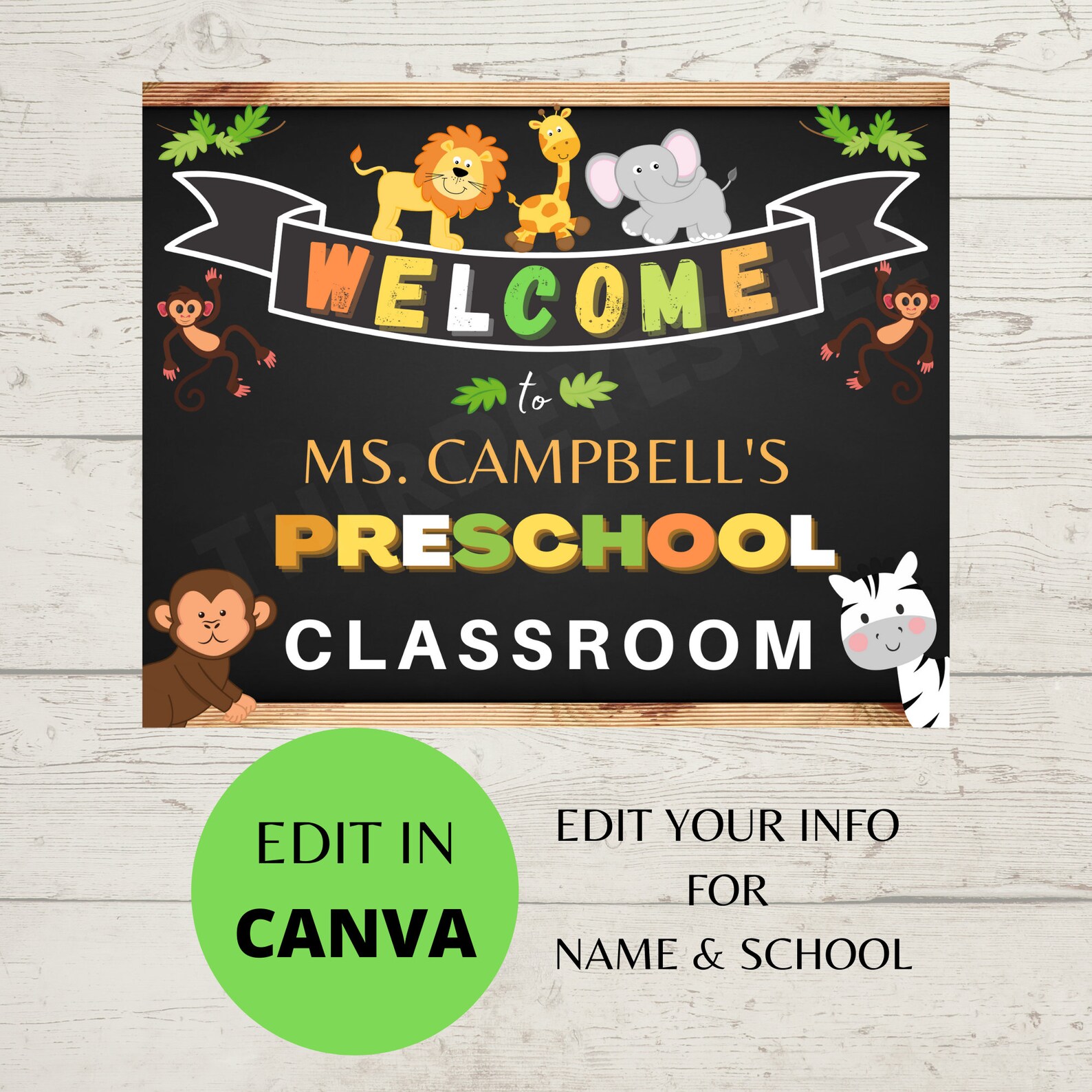 Editable Welcome Safari Classroom Poster, Classroom Bulletin Board ...