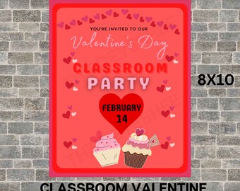 Valentine's Day Party Flyer for Classroom Families - Etsy