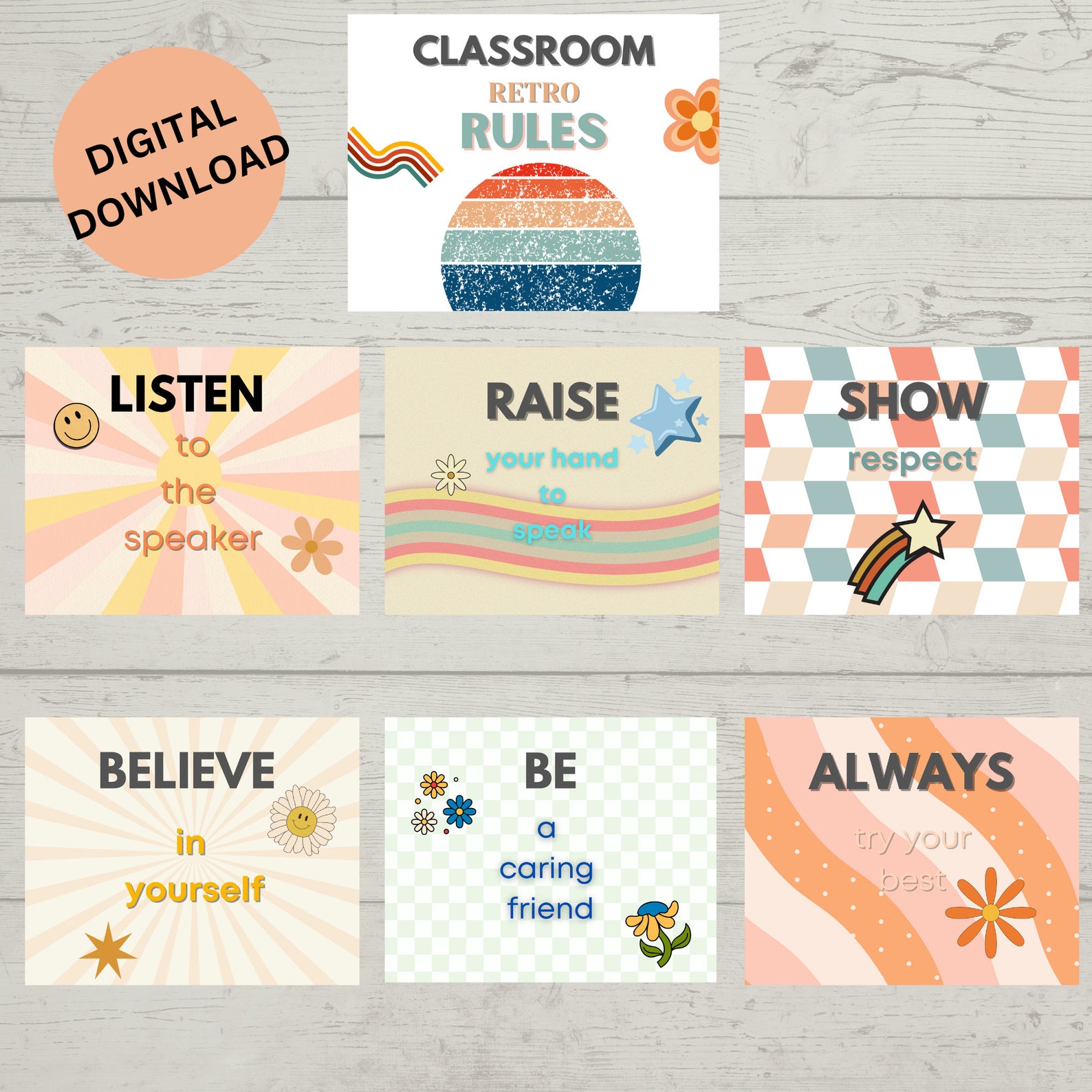 Retro Classroom Rules, Retro Theme, Classroom Bulletin Board, Classroom ...