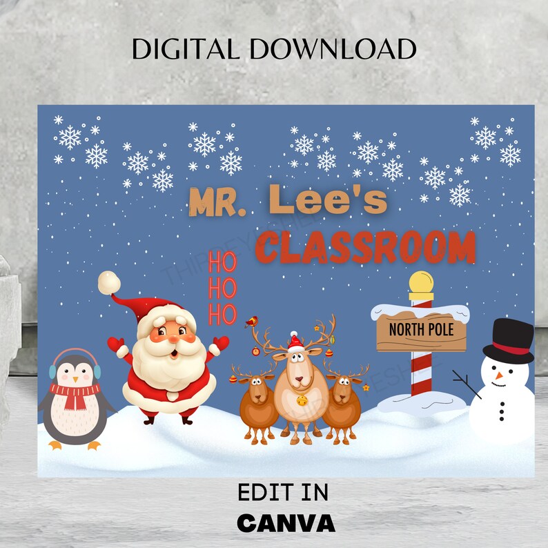 Christmas Wall Decor, Classroom Poster, Classroom Bulletin Board ...
