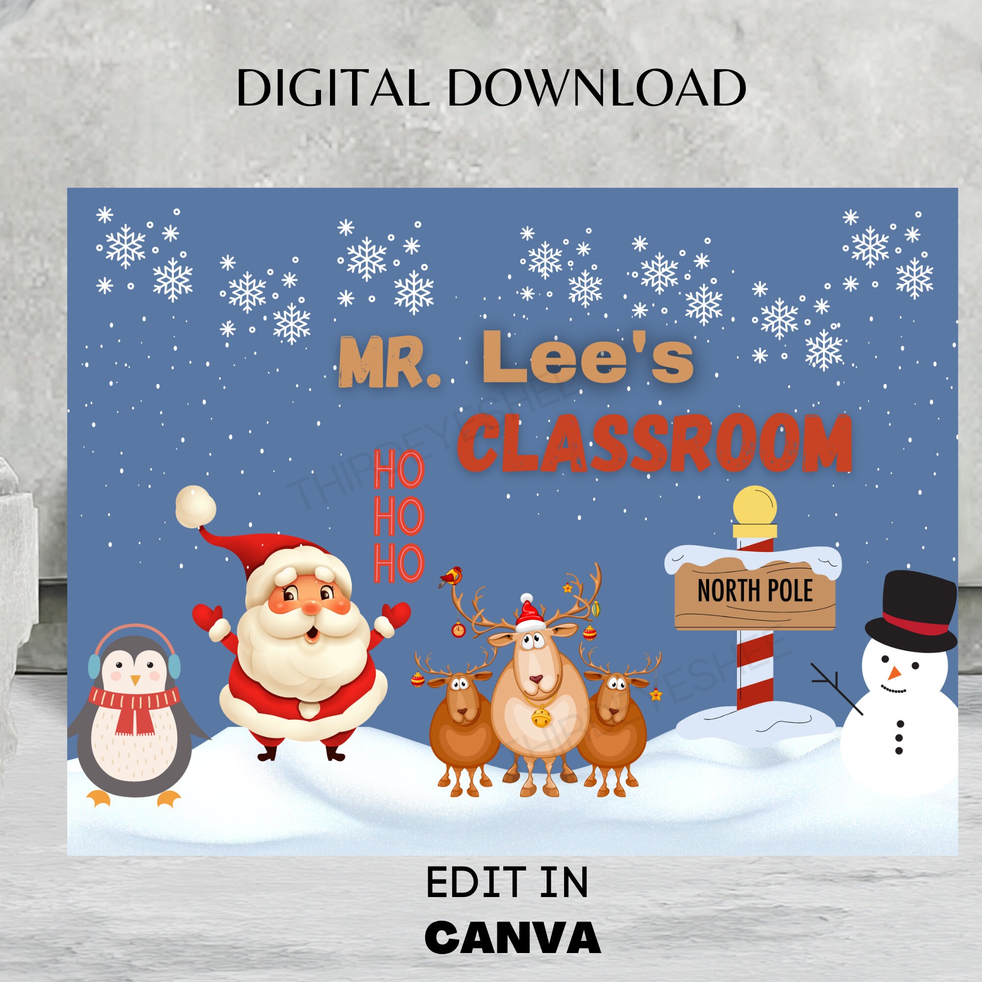 Christmas Wall Decor, Classroom Poster, Classroom Bulletin Board ...