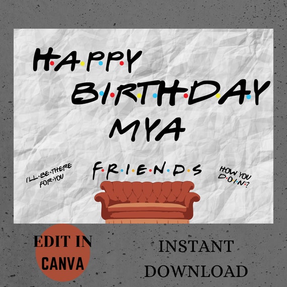 FRIENDS Birthday Backdrop Friends TV Show Digital Download | Etsy