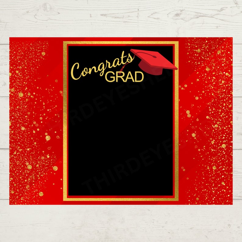 Graduation Backdrop, Red and Gold Backdrop, Digital Template ...