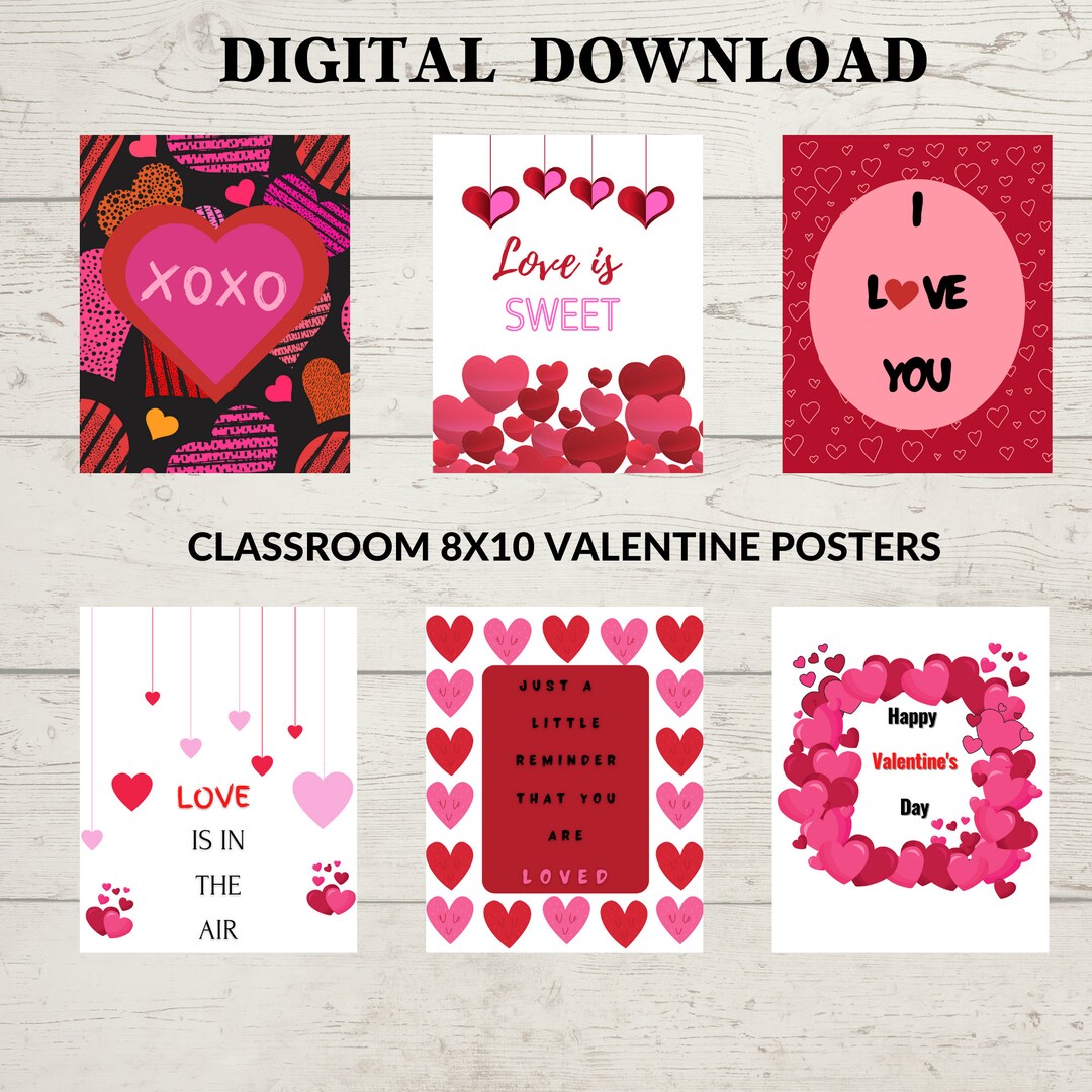 Valentine's Day Classroom Decor, Party Signs, Classroom Posters ...