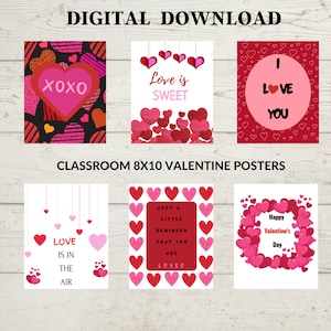 Valentine's Day Classroom Decor, Party Signs, Classroom Posters ...