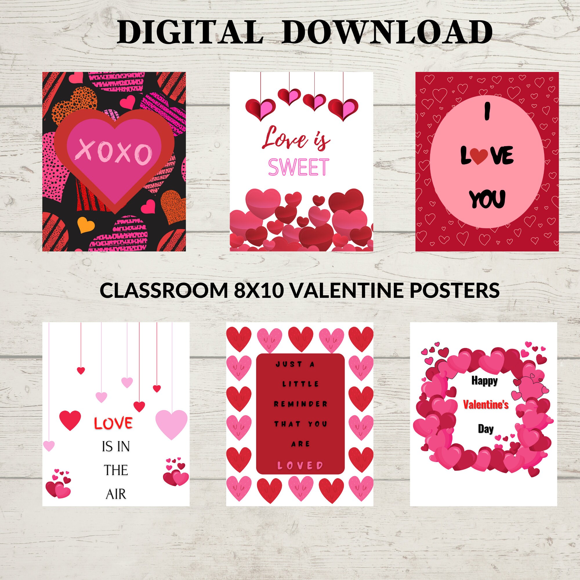 Valentine's Day Classroom Decor, Party Signs, Classroom Posters ...