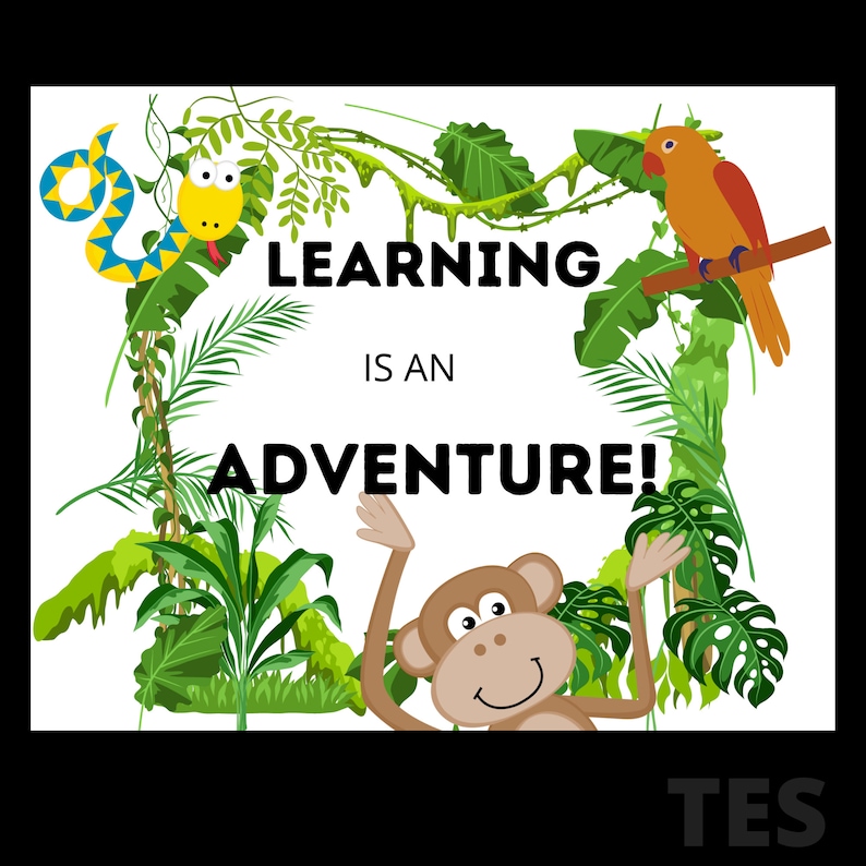 Printable Classroom Decor, Animal Print, Jungle Classroom Theme, Jungle ...