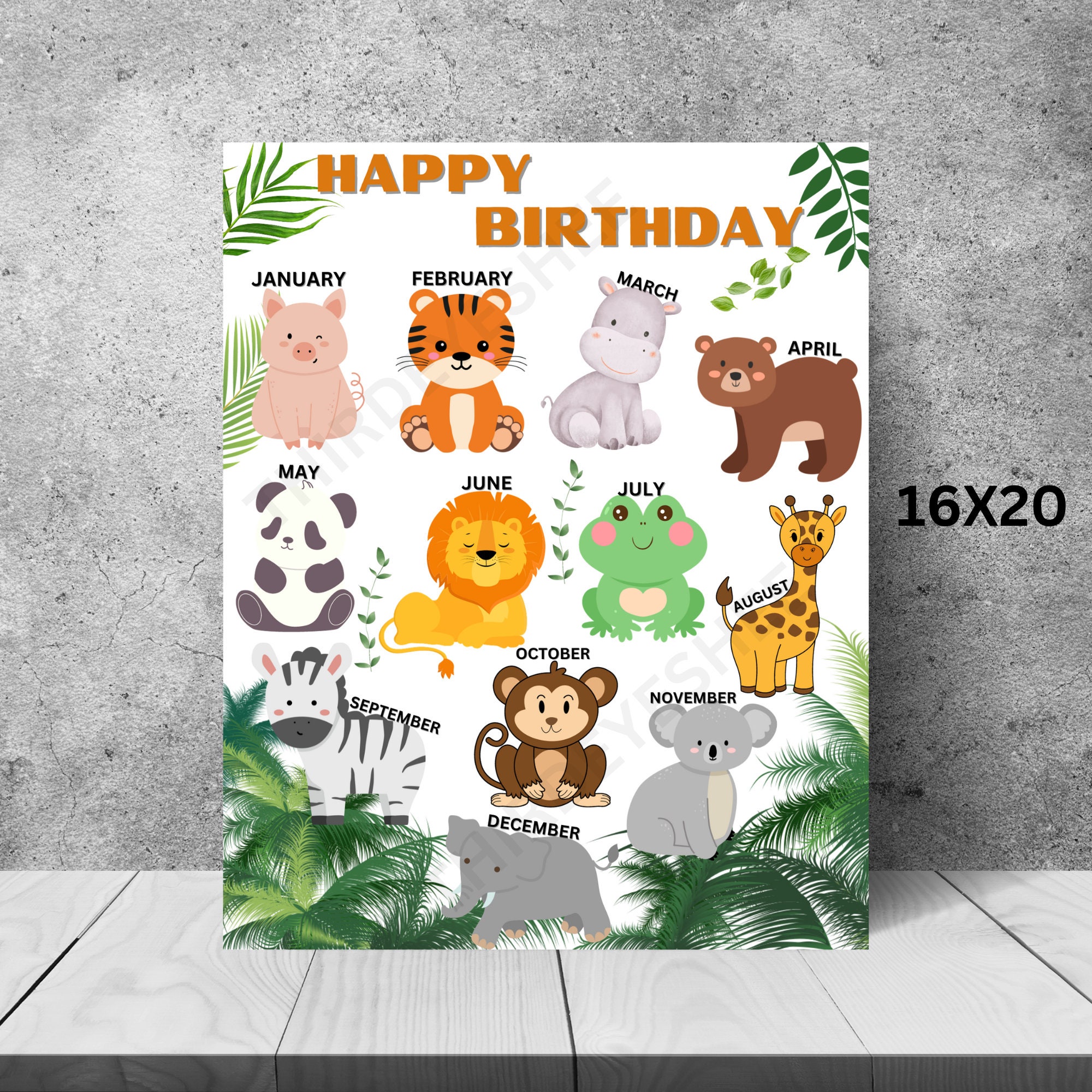 Classroom Birthday Board, Safari Birthday Board, Classroom Decor ...
