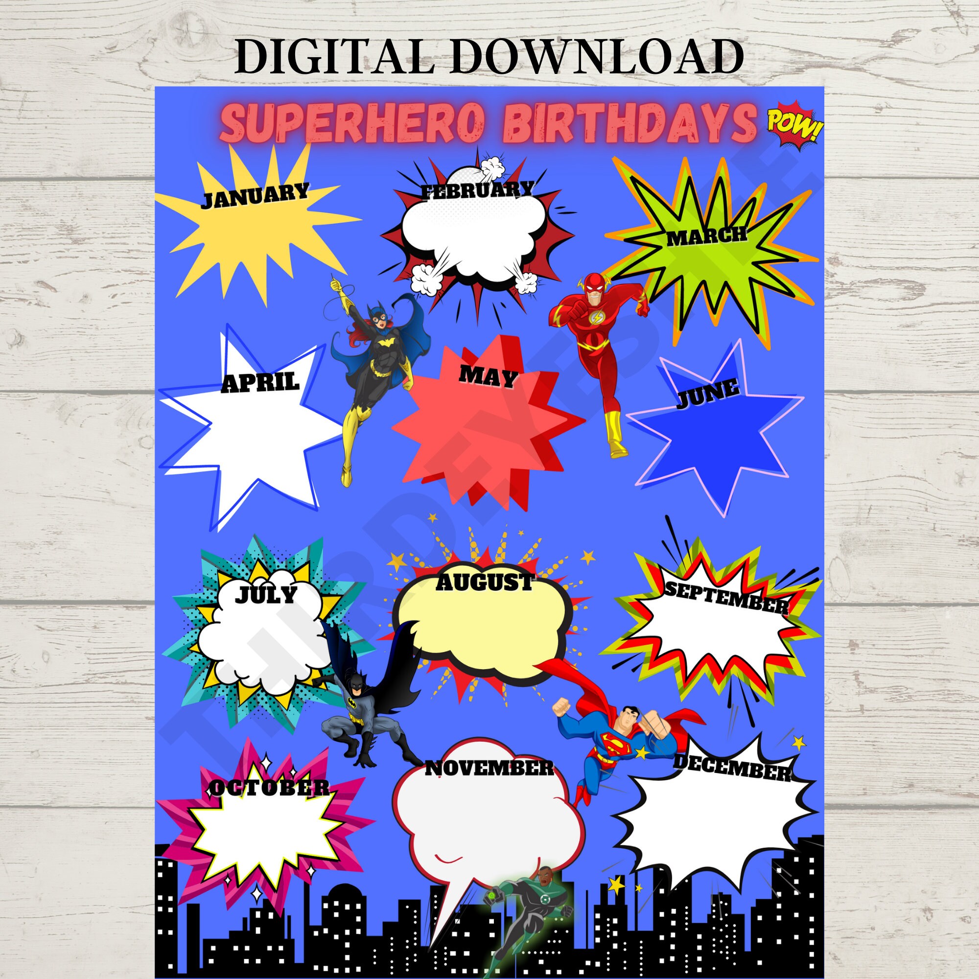 Classroom Bulletin, Superhero Birthday Poster, Classroom Decor ...