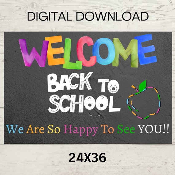 Welcome Back to School Poster Classroom Decor Wall Art - Etsy