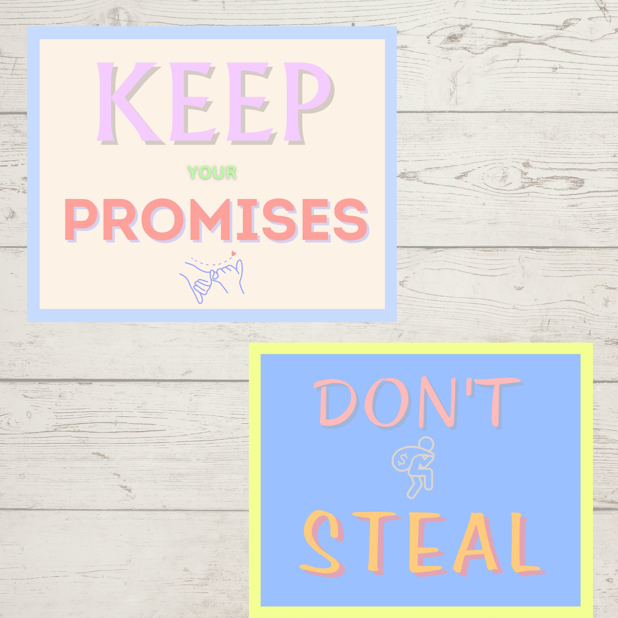 10 Commandments for Kids, Christian Bulletin Board, Sunday School Decor ...