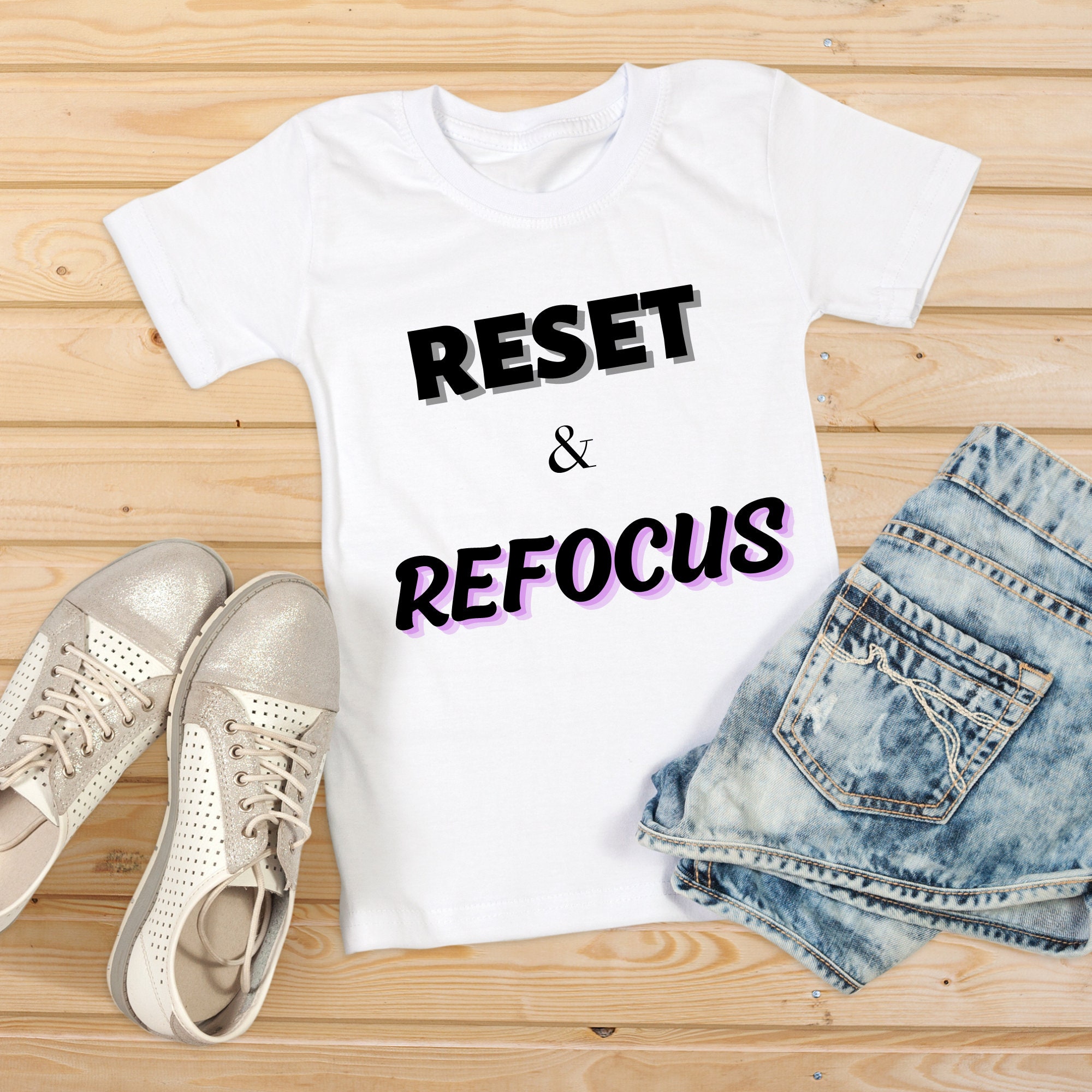 Reset & Refocus Printable, Wall Decor, Motivational Wall Art, Office ...