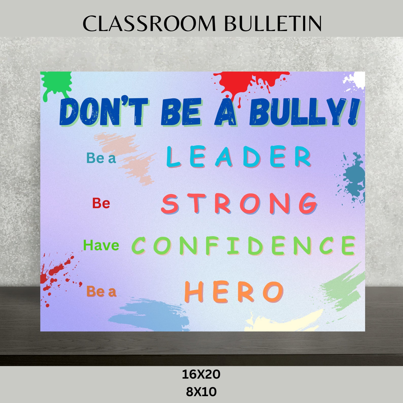 Anti Bully Bulletin Board, Classroom Poster, Don't Be a Bully Board ...