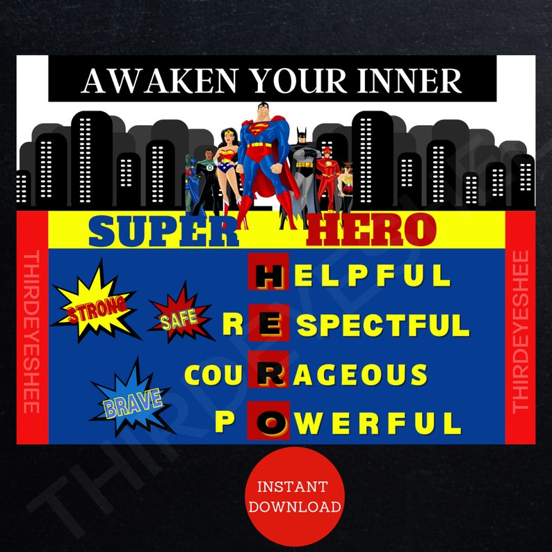 Superhero Classroom Bulletin, Superhero Poster, Classroom Wall Art ...