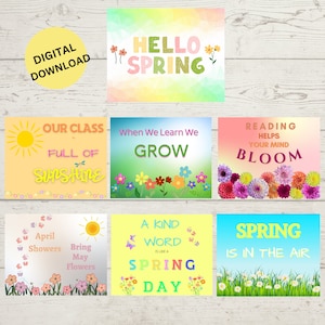 Spring Bulletin Board, Spring Classroom Decor, Classroom Poster Set ...