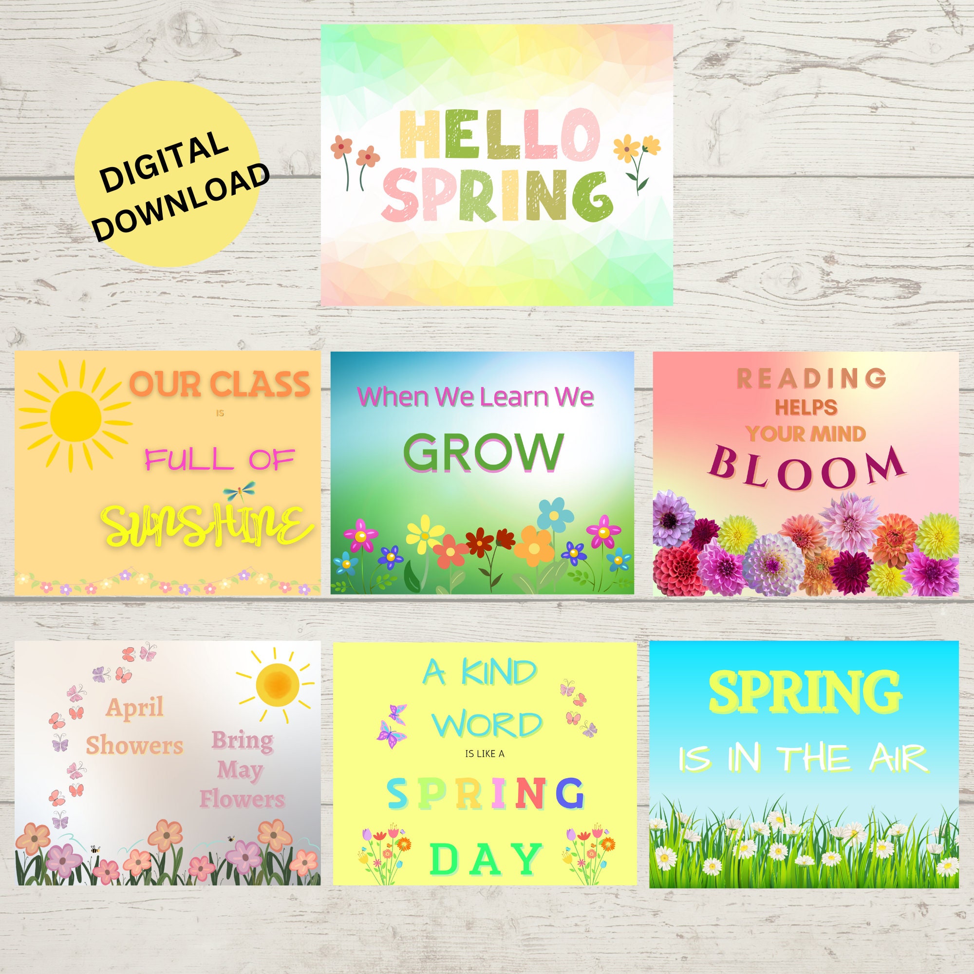 Spring Bulletin Board, Spring Classroom Decor, Classroom Poster Set ...