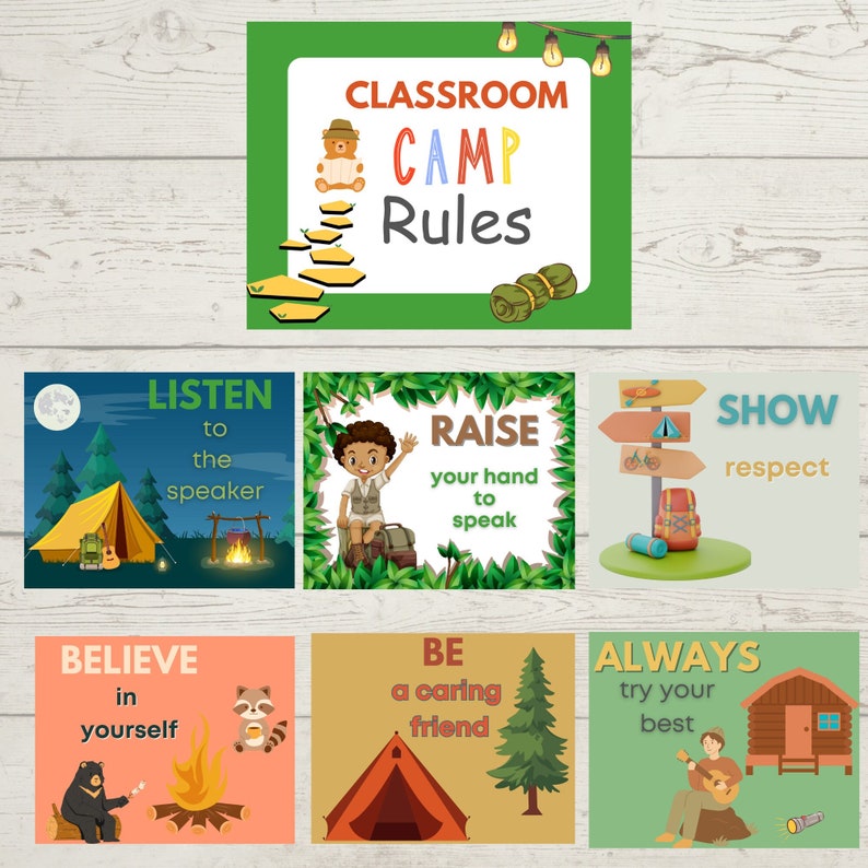 Classroom Rules, Camp Rules, Classroom Posters, Bulletin Board, Camp ...