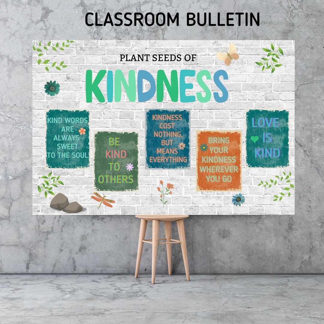 Spread Kindness Nature Bulletin Board | Woodland Classroom Decor ...