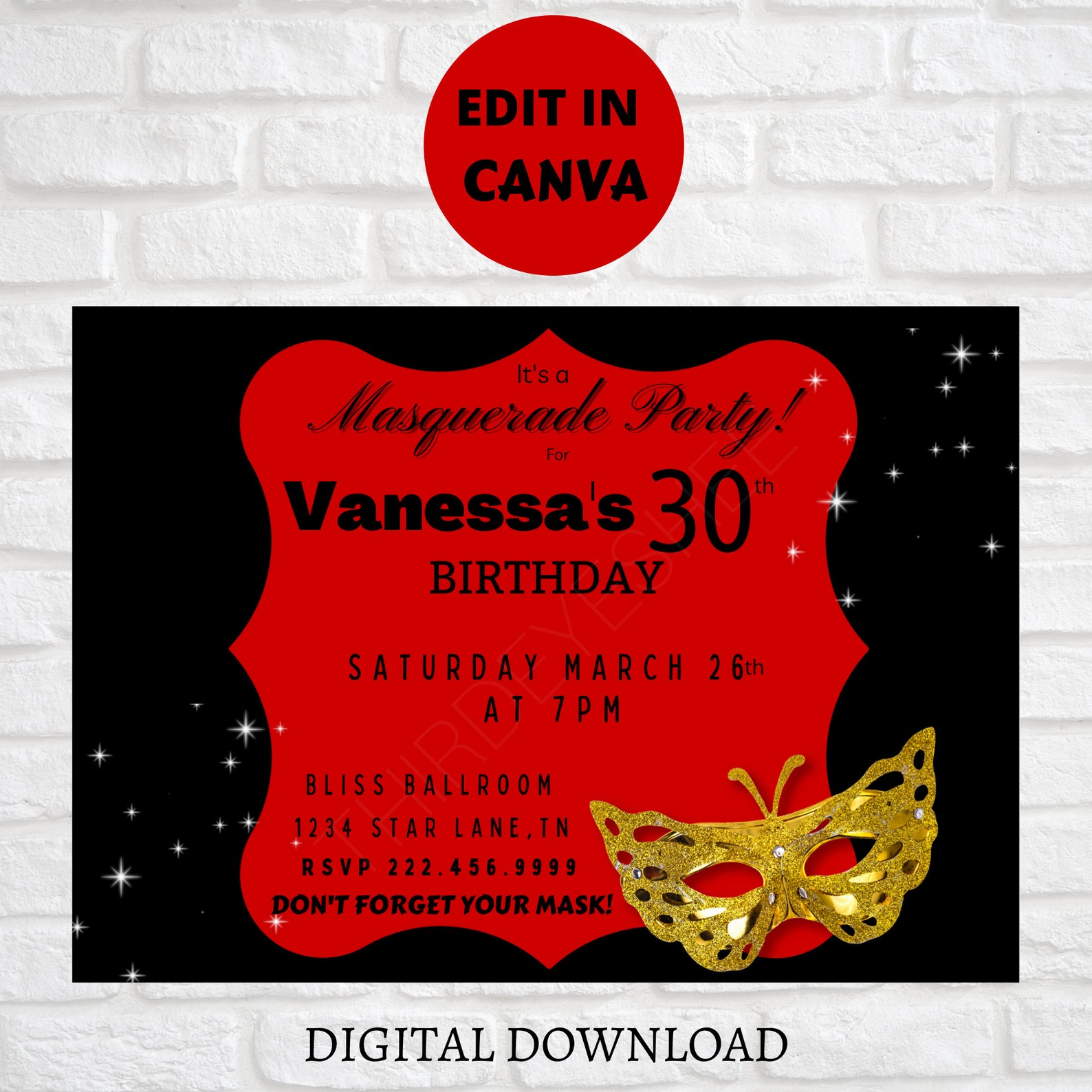 Masquerade Invitation, Mask Party, Masquerade Party Invitations ...