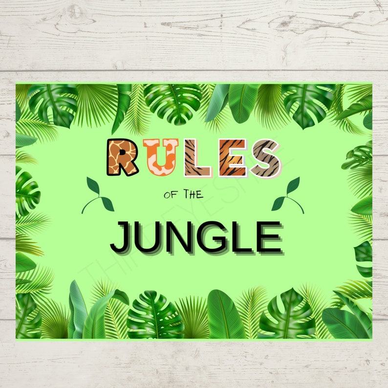 Classroom Decor, Jungle Posters, Safari Jungle, Jungle Rules, Classroom ...