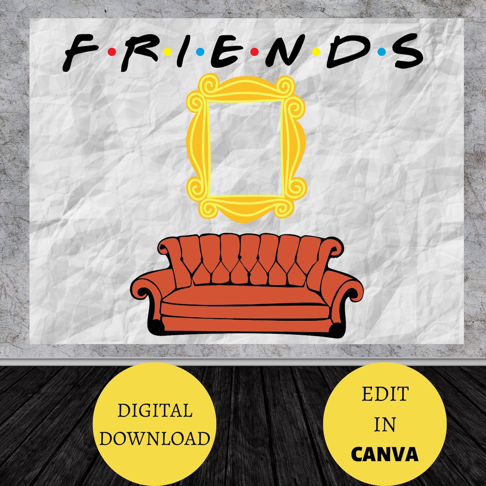 Editable Friends Backdrop, Personalized Friends Theme Party, Instant ...