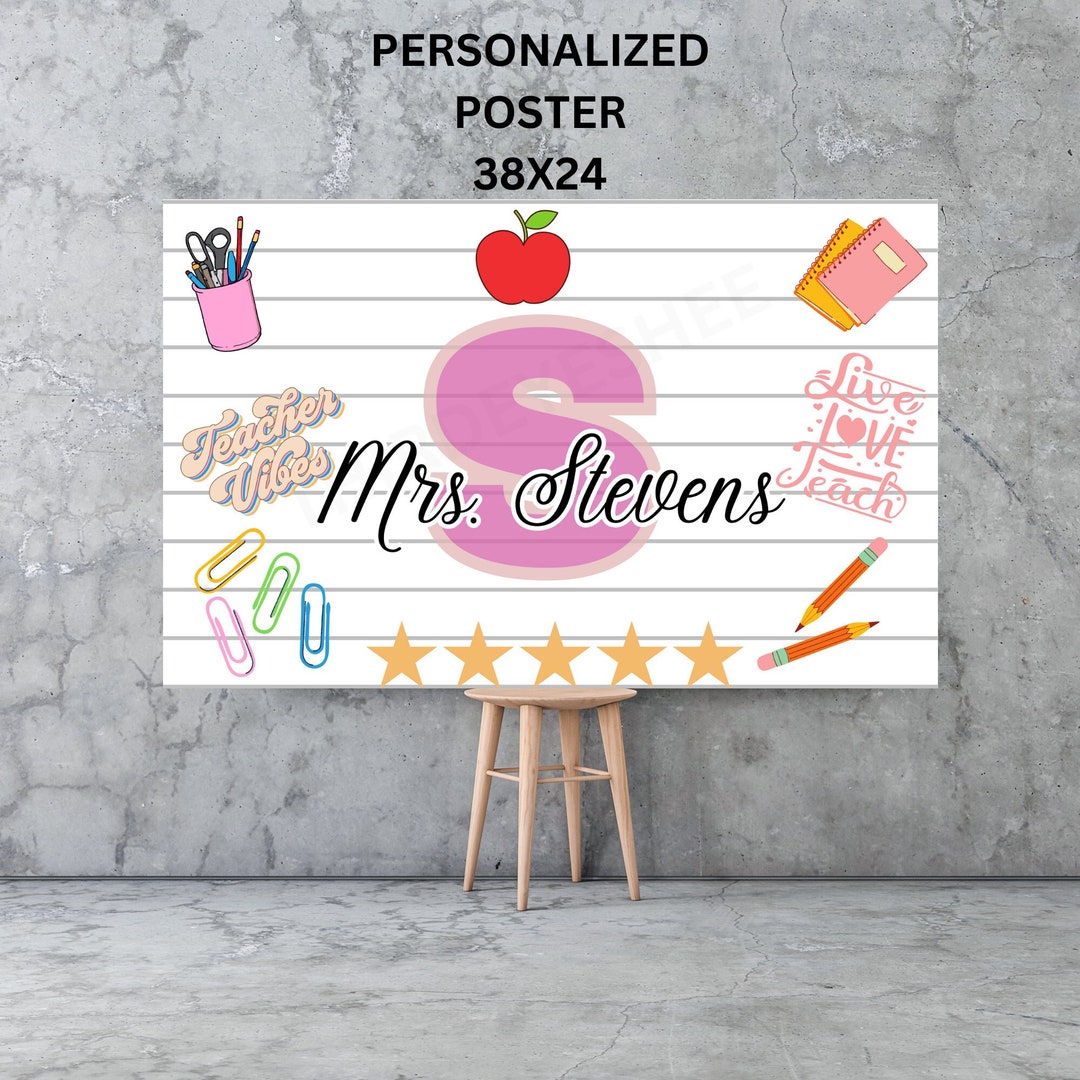 Classroom Wall Decor, Bulletin Board, Teacher Desk Decor, Teacher Name ...