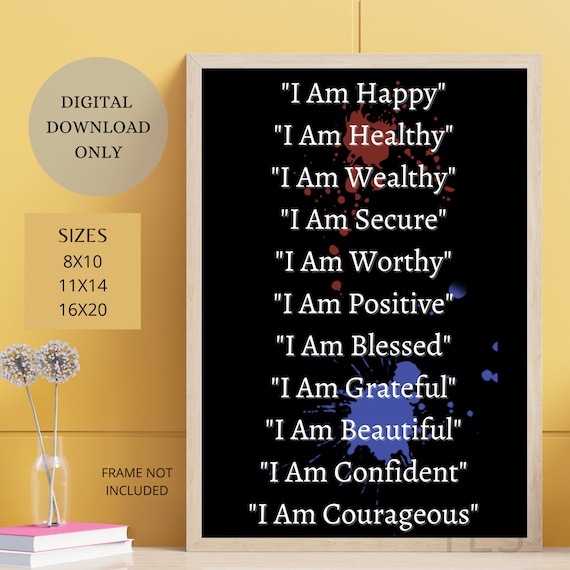 Art & Collectibles Digital Prints Printable Affirmation Poster I Am ...