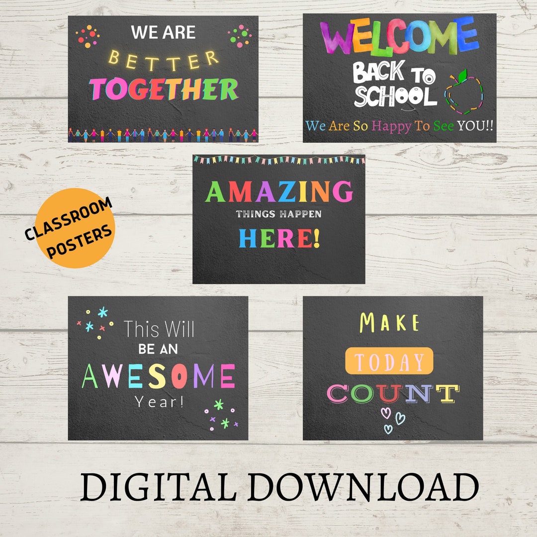 Motivational Classroom Decor, Back to School Posters, Classroom Welcome ...
