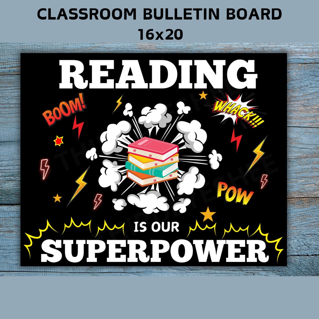 Classroom Bulletin Board Poster, Reading Bulletin Board, Reading is Our ...