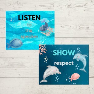 Under the Sea Classroom Rules, Classroom Decor, Sea Animals, Digital ...