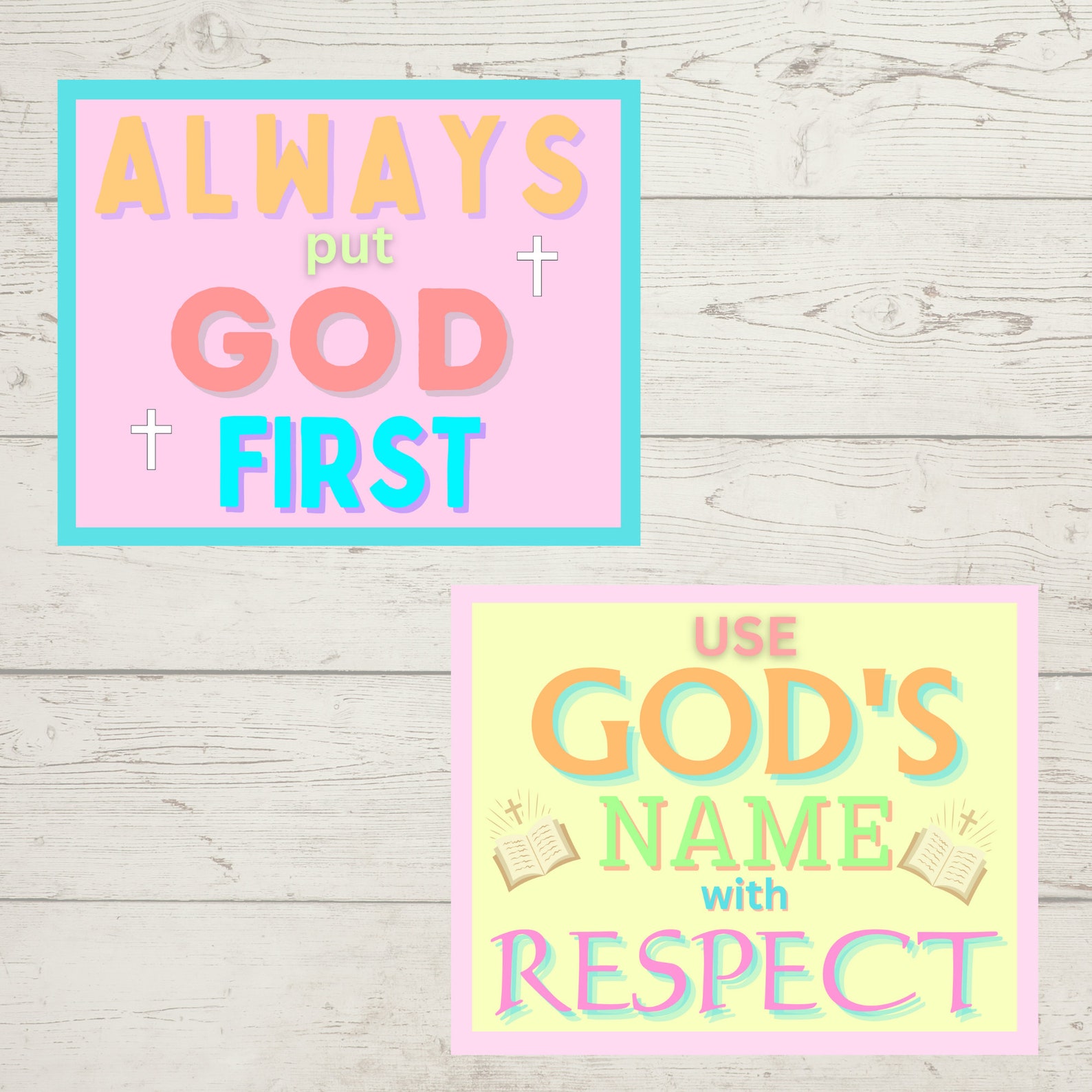 10 Commandments for Kids, Christian Bulletin Board, Sunday School Decor ...
