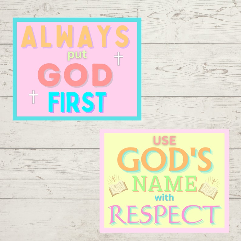 10 Commandments for Kids, Christian Bulletin Board, Sunday School Decor ...