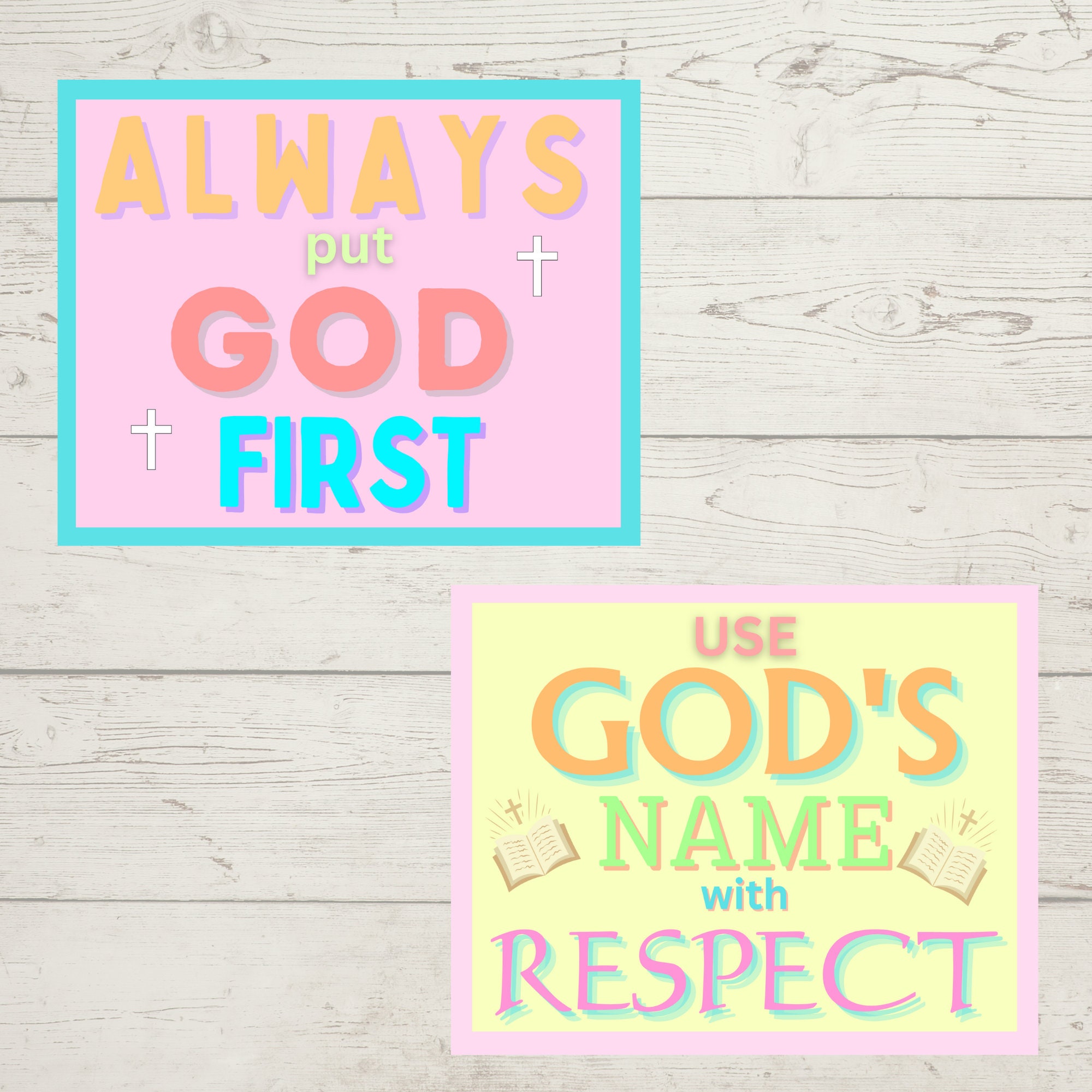 10 Commandments for Kids, Christian Bulletin Board, Sunday School Decor ...