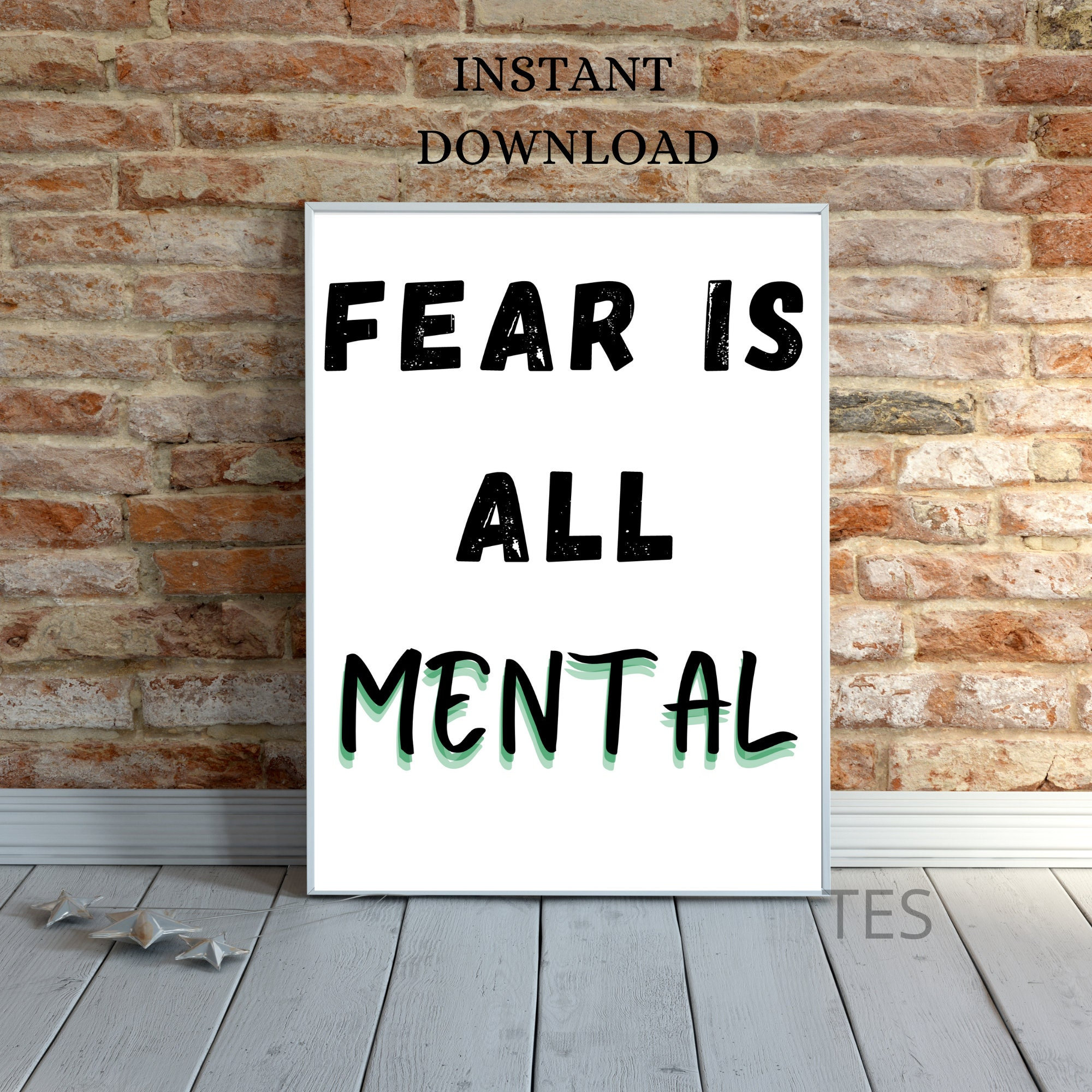 Fear is All Mental Print, Wall Decor, Growth Mindset, Motivational Wall ...