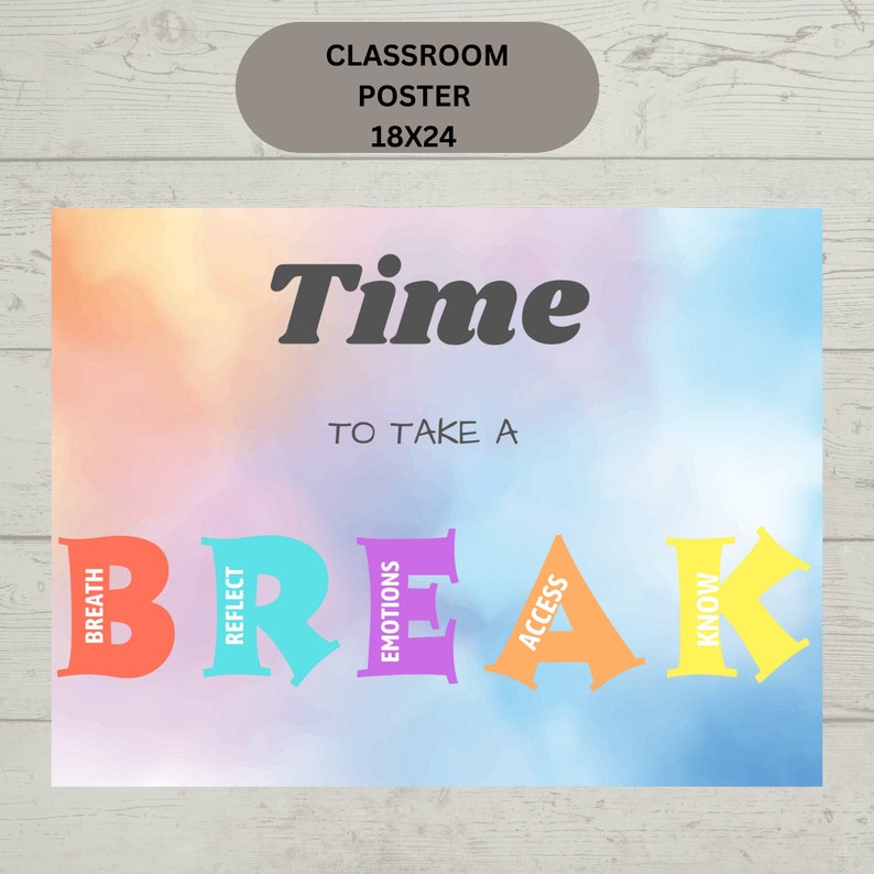 Classroom Bulletin Board, Time for a Break Poster, Classroom Poster ...