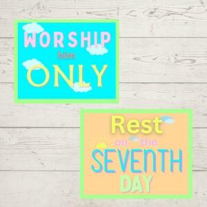 10 Commandments for Kids, Christian Bulletin Board, Sunday School Decor ...