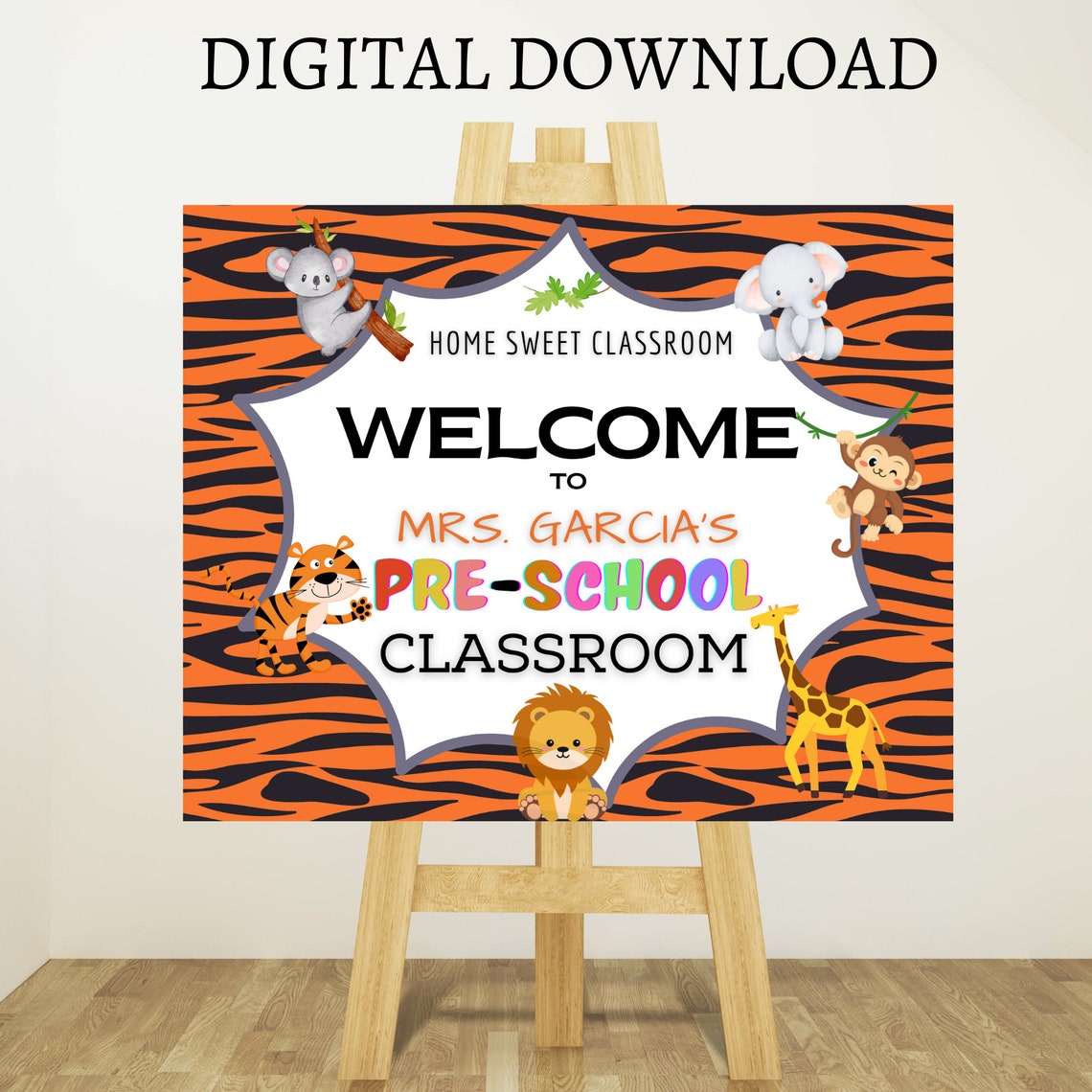 Safari Welcome Sign, Classroom Decor, Jungle Theme, Teachers Classroom ...
