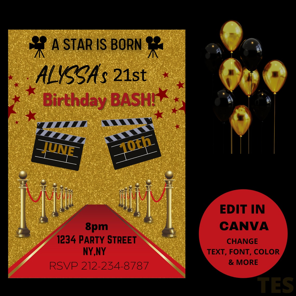 Red Carpet Party Bundle, Red Carpet Birthday, Set of 3 Package ...