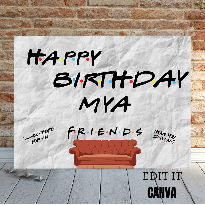 FRIENDS Birthday Backdrop Friends TV Show Digital Download - Etsy